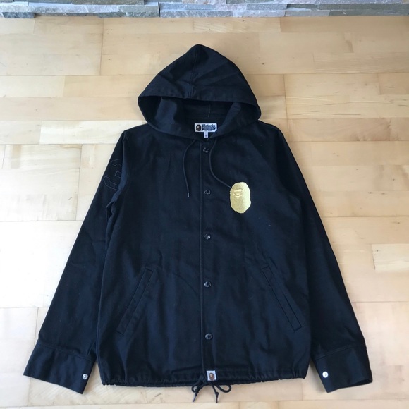 Bape | Jackets & Coats | Bape Gold Ape Logo 93 Jacket Size S In Good ...